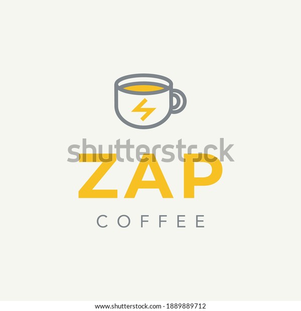 Zap Coffee Electric Caffeine Logo Mockup Stock Vector (Royalty Free ...