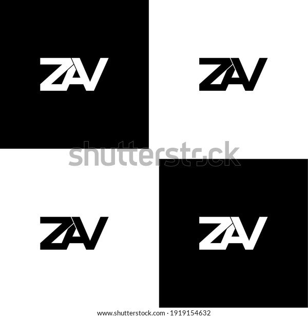 Zav Letter Original Monogram Logo Design Stock Vector (Royalty Free ...