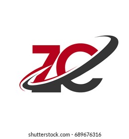 Zc Initial Logo Company Name Colored Stock Vector (Royalty Free ...