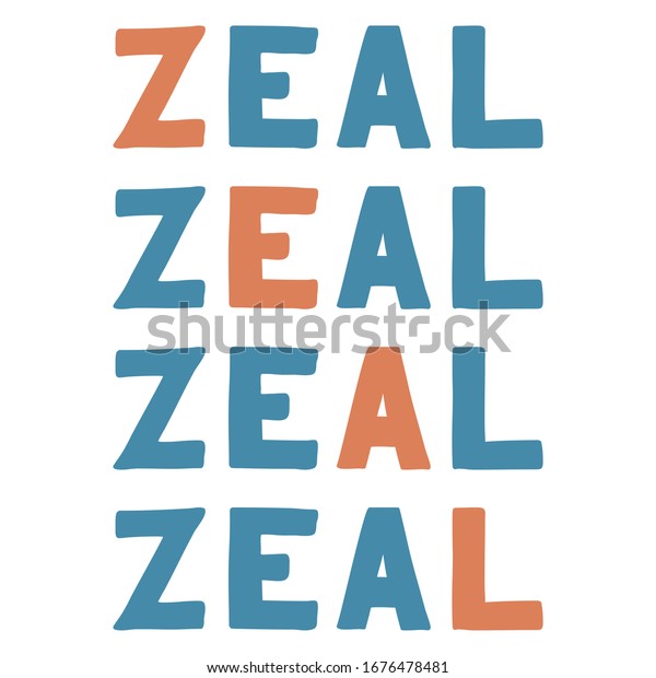 Zeal Colorful Isolated Vector Saying Stock Vector (Royalty Free ...
