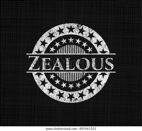 Zealous Chalk Emblem Written On Blackboard Stock Vector (Royalty Free ...