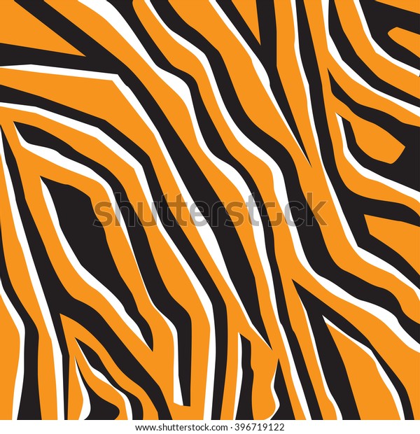 Zebra Big Print Orange Stock Vector (Royalty Free) 396719122