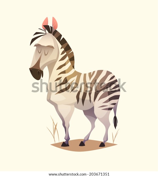 Vetor stock de Zebra Character Cartoon Vector Illustration (livre de ...