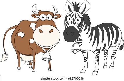 Zebra Cow Stock Vector (Royalty Free) 692708038 | Shutterstock
