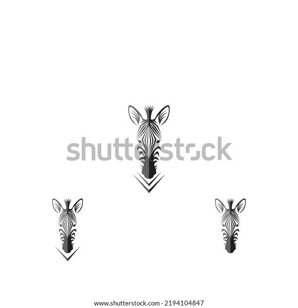 Zebra Head Logo On White Background Stock Vector (Royalty Free ...