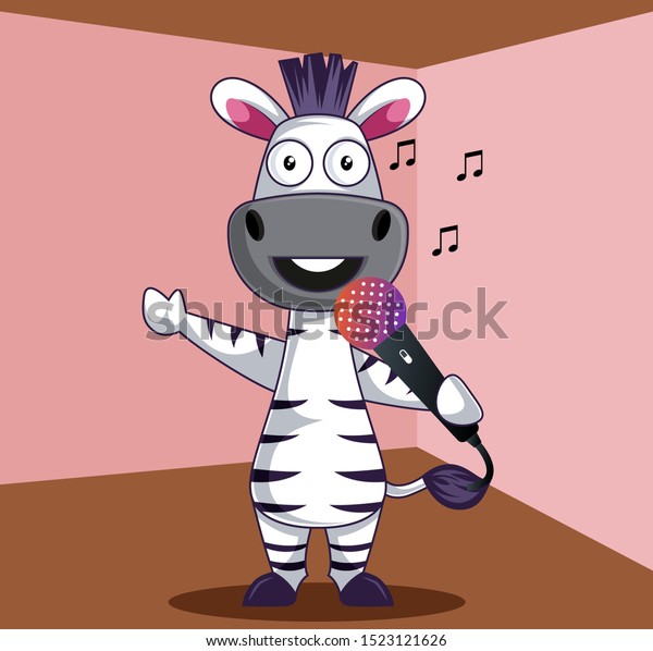 Zebra Microphone Illustration Vector On White Stock Vector (Royalty ...