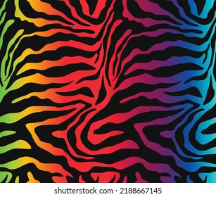Zebra Print Rainbow Background Seamless Texture Stock Vector (Royalty ...