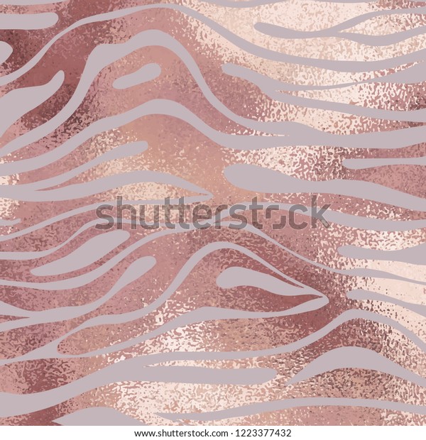 Zebra Skin Rose Gold Elegant Texture: เวกเตอร์สต็อก (ปลอดค่าลิขสิทธิ์ ...