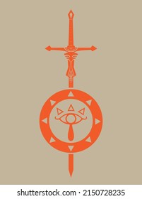 Zelda Mandala Sword Sand Background Vector Stock Vector (Royalty Free ...