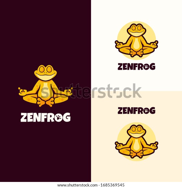Zen Frog Cartoon Mascot Logo Stock Vector (Royalty Free) 1685369545 ...