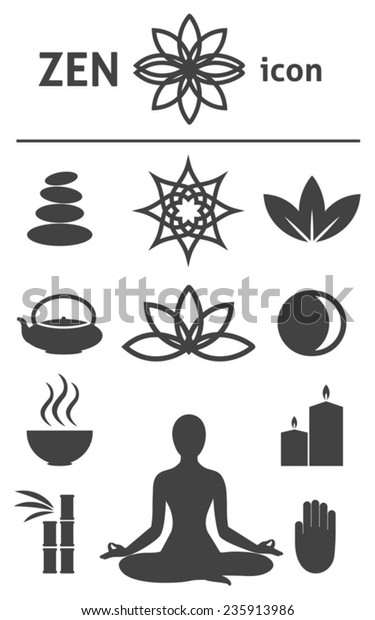 Zen Icon Buddhism Zen Philosophy Stock Vector (Royalty Free) 235913986