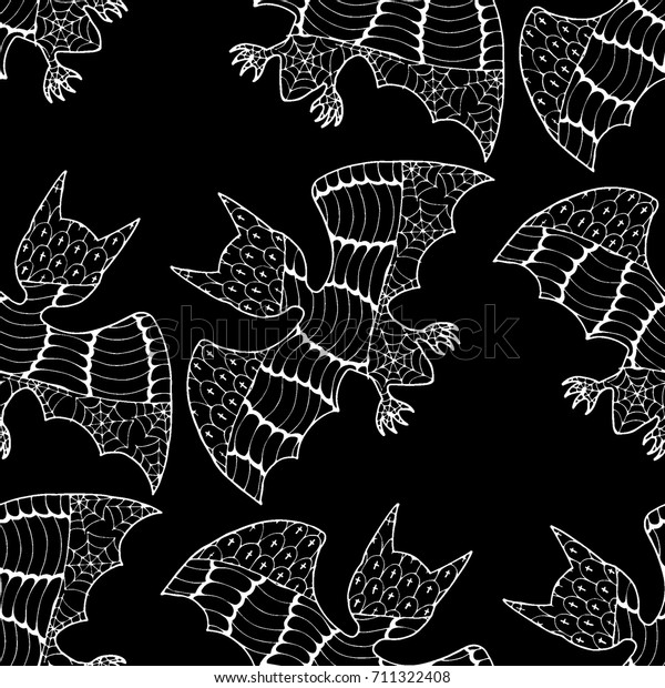 Zentangle Bats Hand Drawn Traced Vector Stock Vector (Royalty Free ...