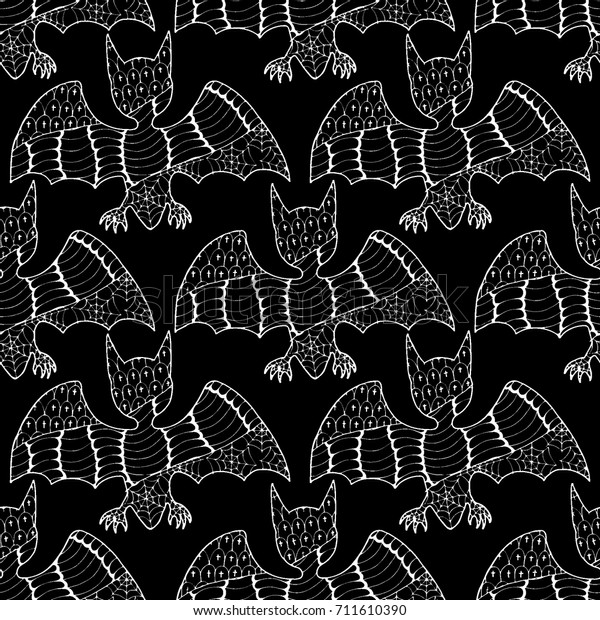 Zentangle Bats Hand Drawn Traced Vector Stock Vector (Royalty Free ...