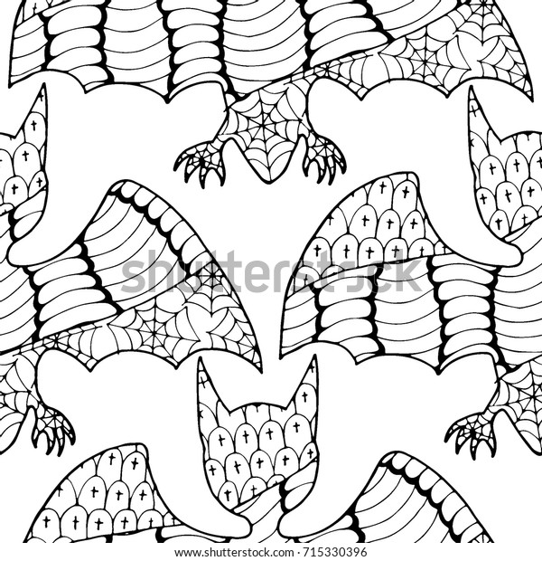 Zentangle Bats Hand Drawn Traced Vector Stock Vector (Royalty Free ...