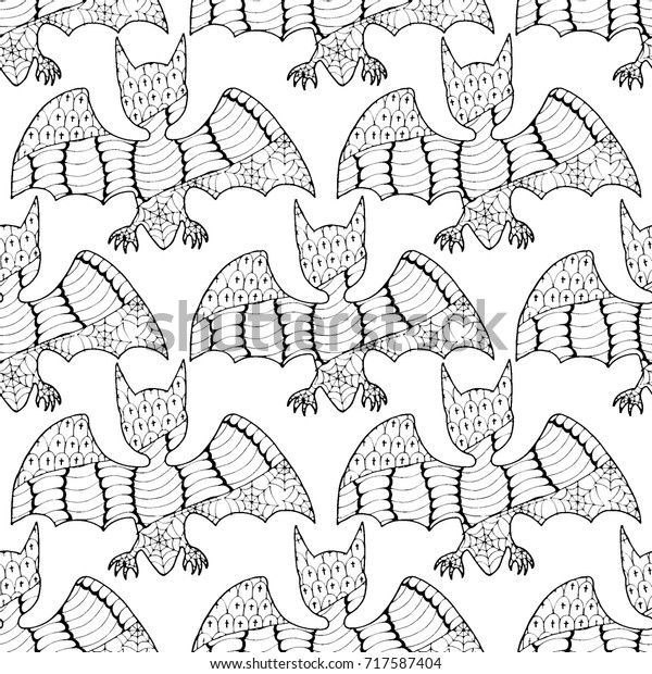 Zentangle Bats Hand Drawn Traced Vector Stock Vector (Royalty Free ...