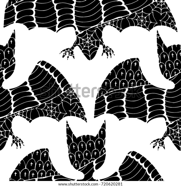 Zentangle Bats Hand Drawn Traced Vector Stock Vector (Royalty Free ...