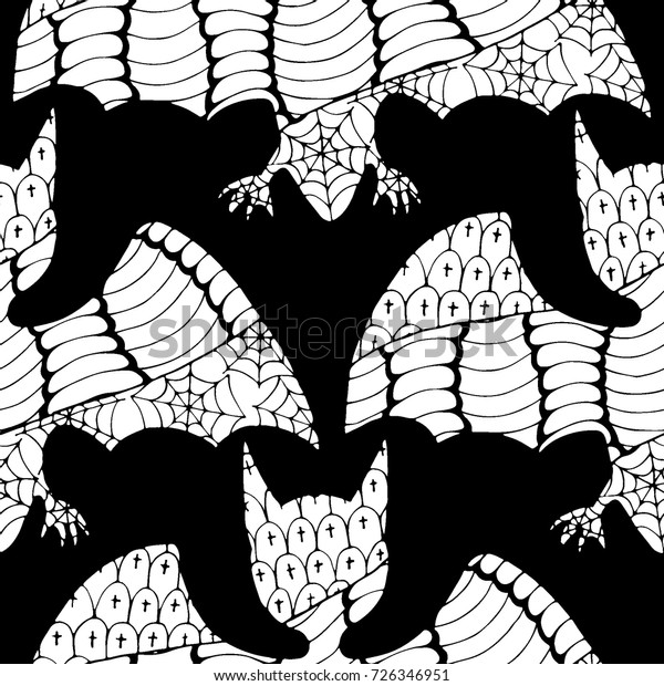 Zentangle Bats Hand Drawn Traced Vector Stock Vector (Royalty Free ...