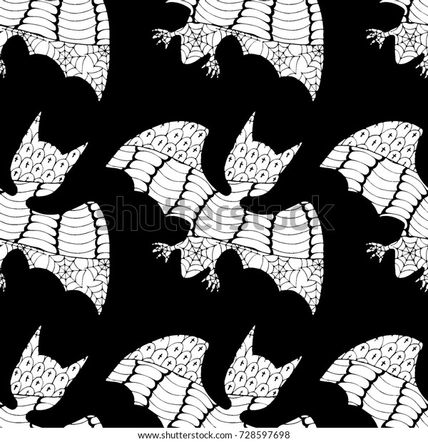 Zentangle Bats Hand Drawn Traced Vector Stock Vector (Royalty Free ...