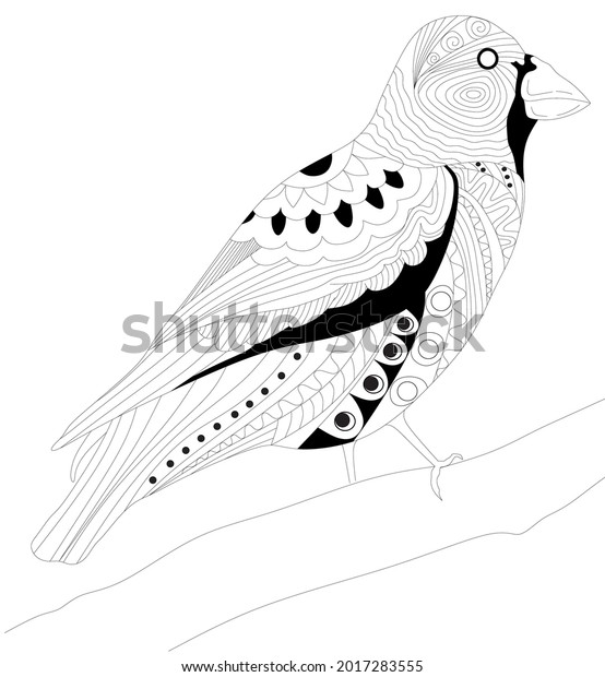 Zentangle Bird Art Coloring Page Stock Vector (Royalty Free) 2017283555 ...