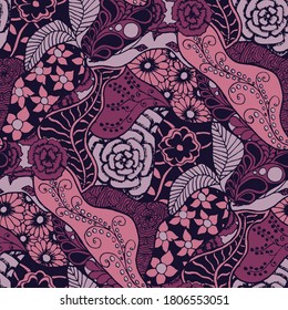 Zentangle Flowers Seamless Pattern Modern Stock Vector (Royalty Free ...