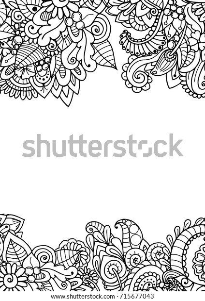 Zentangle Frame Border Invitations Posters Cards Stock Vector (Royalty ...