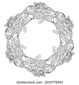 Zentangle Mandala Coloring Book Page Zendoodle Stock Vector (Royalty ...