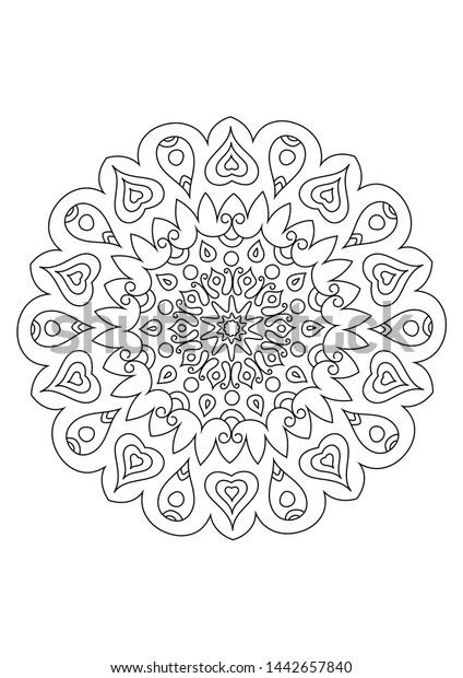 Zentangle Mandala Coloring Book Page Zendoodle Stock Vector (Royalty ...