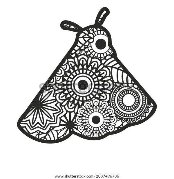 Zentangle Moth Isolated On White Background Stock Vector (Royalty Free ...
