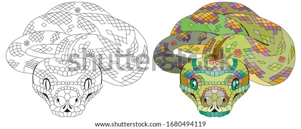 Zentangle Snake Hand Drawn Decorative Vector Stock Vector (Royalty Free ...
