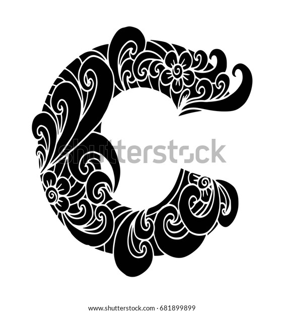Zentangle Stylized Alphabet Letter C Doodle Stock Vector (Royalty Free ...