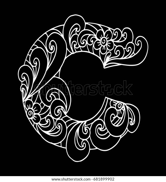 Zentangle Stylized Alphabet Letter C Doodle Stock Vector (Royalty Free ...
