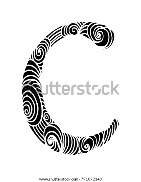 Zentangle Stylized Alphabet Letter C Doodle: vector de stock (libre de ...