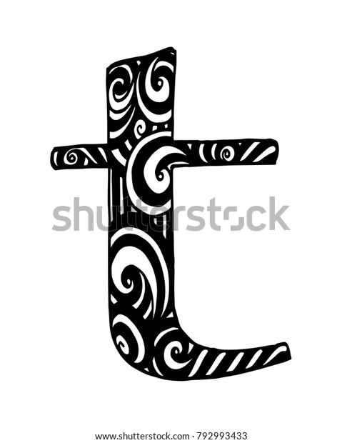 Zentangle Stylized Alphabet Letter T Doodle Stock Vector (Royalty Free ...
