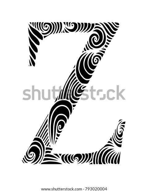 Zentangle Stylized Alphabet Letter Z Doodle Stock Vector (Royalty Free ...