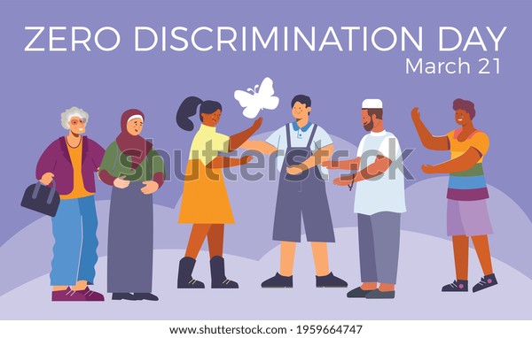 Zero Discrimination Day Card Doodle Human Stock Vector (Royalty Free ...