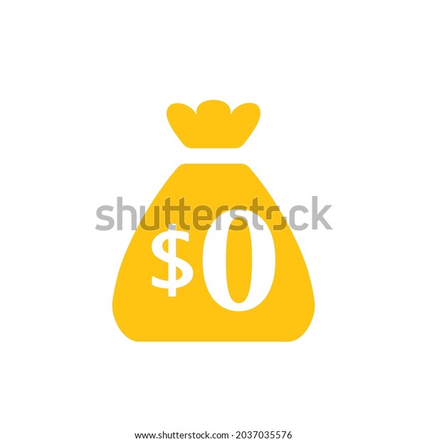 Zero Dollar Money Bag Icon Clipart Stock Vector (Royalty Free ...