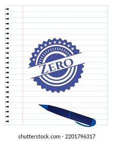 Zero Emblem Draw Pen Effect Blue Stock Vector (Royalty Free) 2201796317 ...