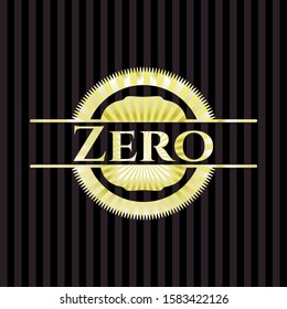 Zero Gold Shiny Badge Vector Illustration Stock Vector (Royalty Free ...