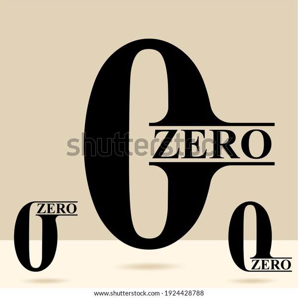 Zero Numeral Word Logo Number Zero Stock Vector (Royalty Free ...