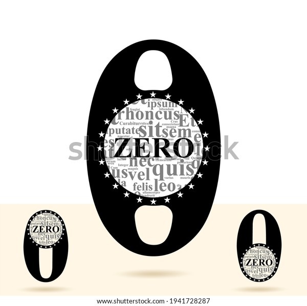 Zero Numeral Word Logo Number Zero Stock Vector (Royalty Free ...