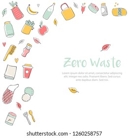 Zero Waste Banner Template Hand Drawn Stock Vector (Royalty Free ...