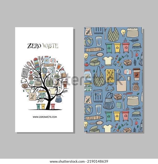 Zero Waste Concept Art Creative Ideas Stock Vector (Royalty Free ...