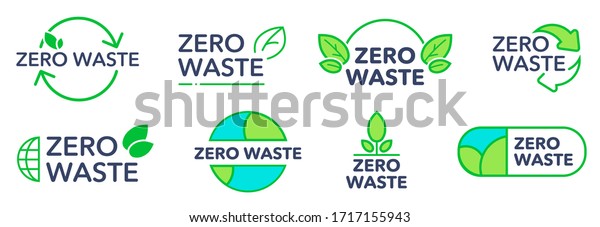 Zero Waste Eco Friendly Logos Set Stock Vector (Royalty Free ...