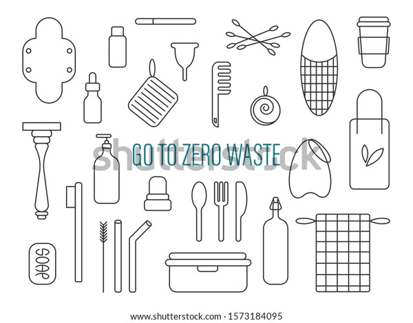 Zero Waste Icon Set Concept Nature Stock Vector (Royalty Free ...