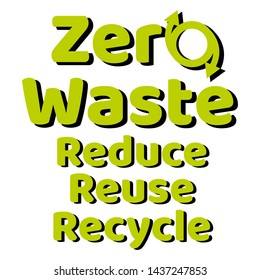 Zero Waste Lettering Text Sign Logo Stock Vector (Royalty Free ...