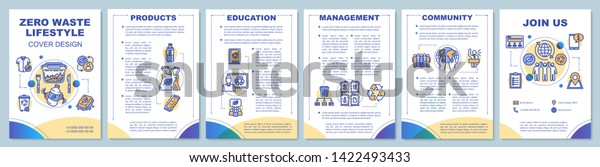 Zero Waste Lifestyle Brochure Template Layout Stock Vector (Royalty ...