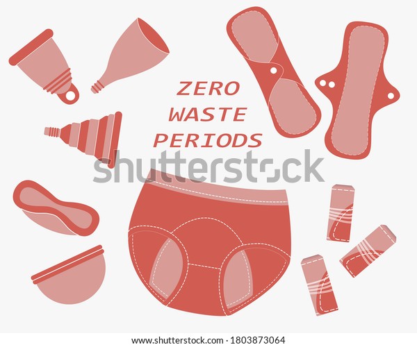 Zero Waste Periods Set Reusable Plasticfree Stock Vector (Royalty Free ...