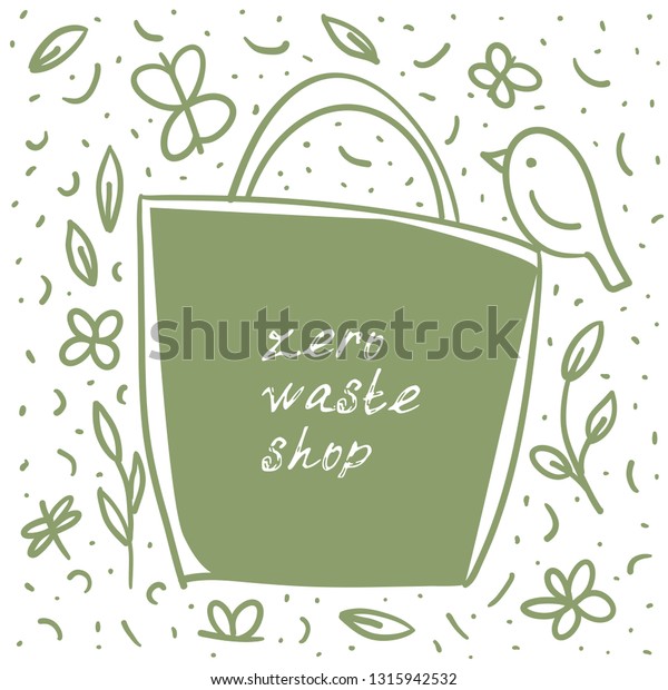 Zero Waste Shop Logo Bring Your Stock Vector (Royalty Free) 1315942532 ...