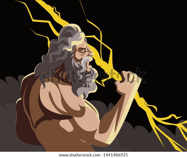 Zeus Jupiter God Storm Ray Stock Vector (Royalty Free) 1441486925