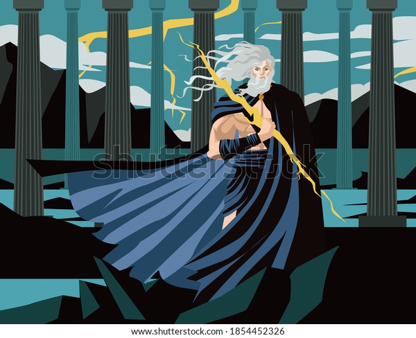 Zeus Jupiter God Storm Ray Stock Vector (Royalty Free) 1854452326